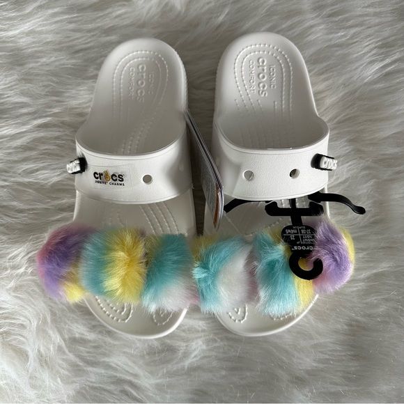 CROCS | Shoes | Nwt Crocs Fur Sure Sandalsslides | Poshmark